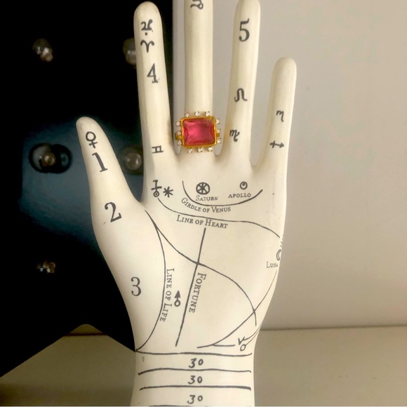 J. Crew | Jewelry | Jcrew Pink Square Crystal Cocktail Ring 7 | Poshmark